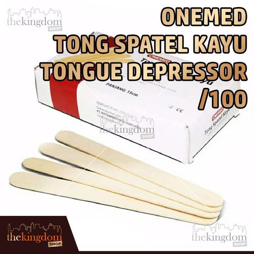 Jual Onemed Tong Spatel Kayu Plastik Steril Stick Spatula Tongue ...