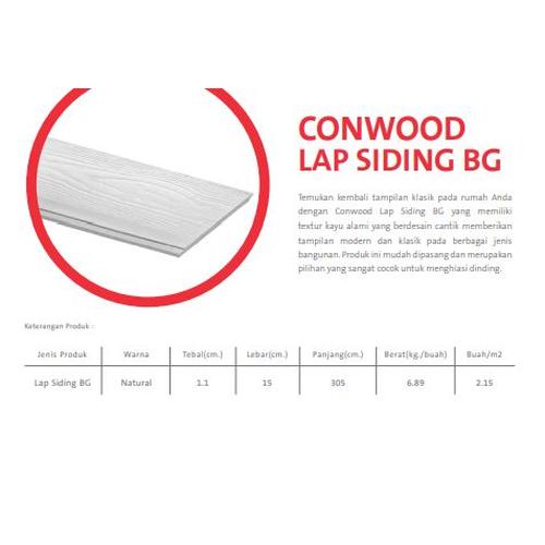 Jual CONWOOD LAP 6 SIDING BG Tebal 1.1 cm | Lebar 15.2 cm | Panjang 305 cm - Kota Depok - Sahal ...