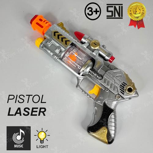 Jual Mainan Anak Laki Pistol Laser Tembak (Suara + Lampu) - Silver 2 ...