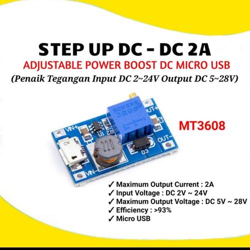 Jual step up dc to dc micro usb boost 2a power modul module penaik ...