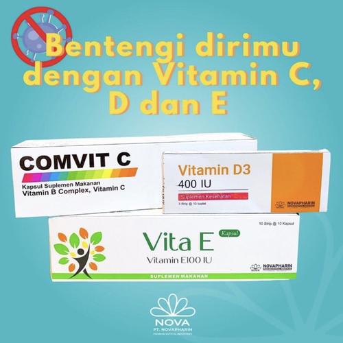 Jual COMVIT C 500mg + VITAMIN D 400 IU + VITAMIN E 100 IU / PAKET ...