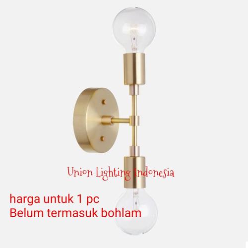 Jual SLB8022 LAMPU DINDING MINIMALIS FITTING E27 DEKOR WALL LAMP GOLD ...