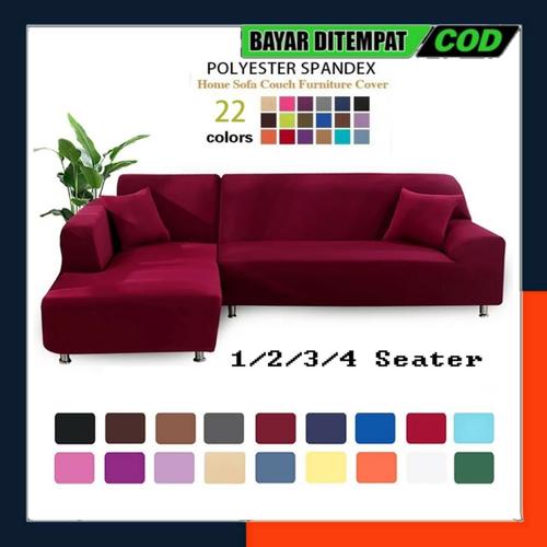 Jual COVER SOFA SUDUT SIKU L SHAPED SARUNG SOFA 1 2 3 4 SEATER ELASTIS ...