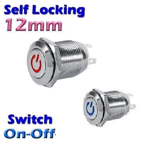 Jual 12mm LED RED Self Locking Saklar Stainless Steel Waterproof - Kota ...