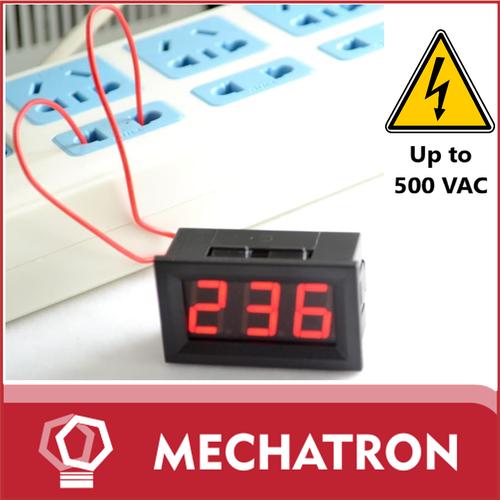 Jual Voltmeter AC 220V 30-500 Volt 0,56 Inch Digital Display VAC 500V ...