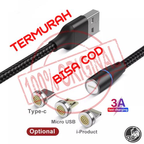 Promo Kabel Data Magnet Fast Charging 3 in 1 Qc 3.0 Micro USB Type C ...