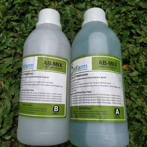 Jual ABMix AB Mix Nutrisi Hidroponik Sayuran Daun 500 ml Cair siap ...