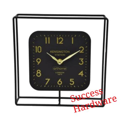 Jual ARTHOME TABLECLOCK METAL 22CM JAM MEJA RANGKA PERSEGI 22 CM HITAM ...