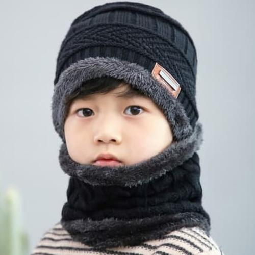 Jual TOPI KUPLUK dan SYAL ANAK WINTER / MUSIM DINGIN - Hitam - Jakarta ...