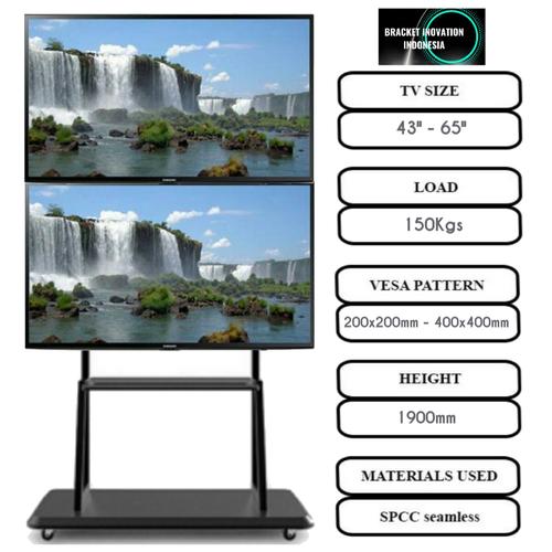 Jual STAND TV dua Layar 43 49 50 55 60 65 INCH Bracket Stand TV ATAS ...
