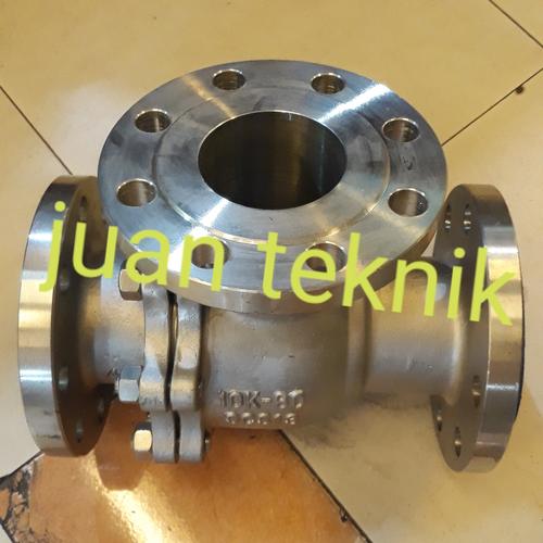 Jual ball valve stainless 3way 3" inch dn80 ss304 jis 10k ball valve ...