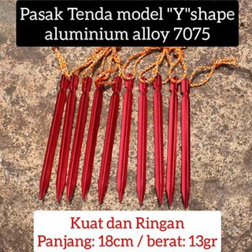 Jual Pasak tenda flyshet aluminium alloy 7075 model Y stake shape kuat ...