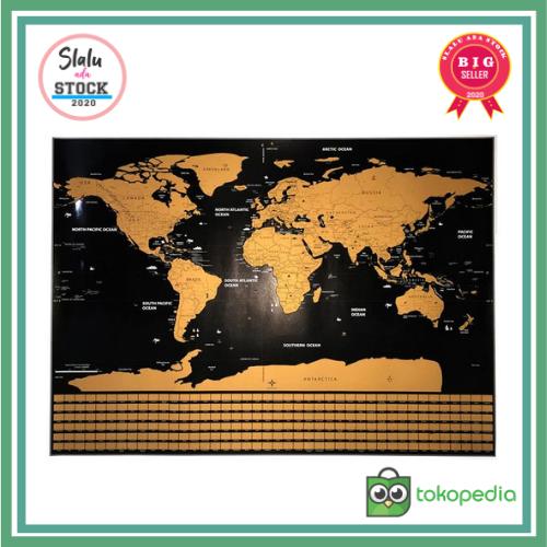 Jual Dekorasi Dinding Poster Scratch Map Peta Dunia Versi National ...