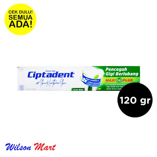 Jual CIPTADENT PASTA GIGI ODOL MAXI 12 PLUS COOL MINT 120 GRAM ...