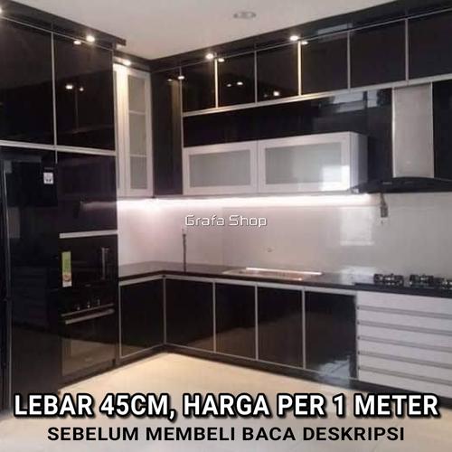 Jual STIKER DEKORASI Dapur Furniture Vinyl Hitam Black Glossy Polos ...