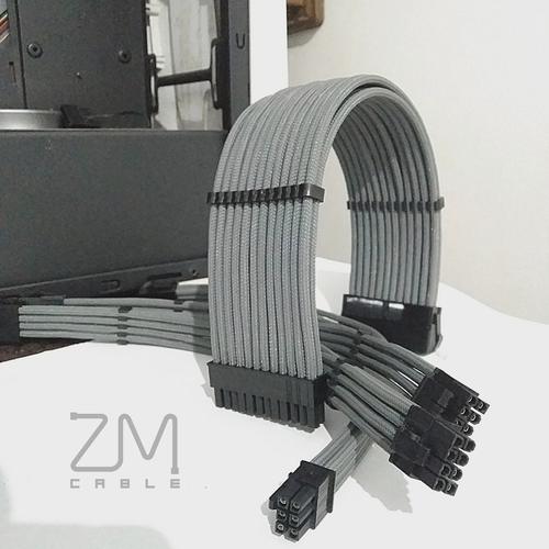 Jual Custom Sleeve Extension PSU Cable Kit - Dark Grey - 4Pin CPU ...