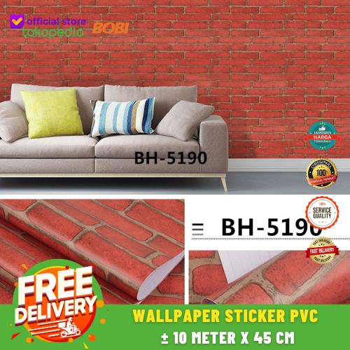 Jual Wallpaper Dinding Sticker Batu Bata BG 075 - 5191 10mx45cm - 5089 ...