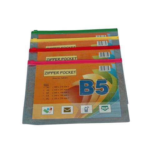 Jual Zipper Pocket B5 /zipper bag/zipper case/kanban pocket/plastik ...