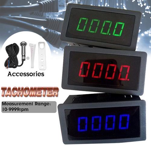 Jual 4 Digital Motor LED Tachometer RPM Speed Measure Gauge Meter ...