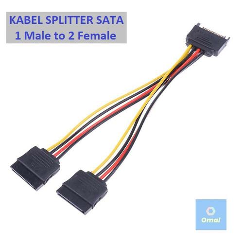 Jual Kabel Power Sata 15pin Male To Dual Sata Female Splitter 2 Cabang ...