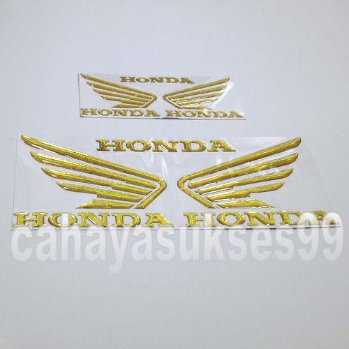 Jual Sticker Timbul Sayap Honda GOLD Size Besar Kecil Stiker Emblem ...