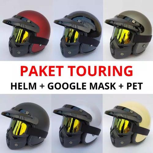 Jual helm bogo retro google mask - Putih, All Size - Jakarta Timur ...