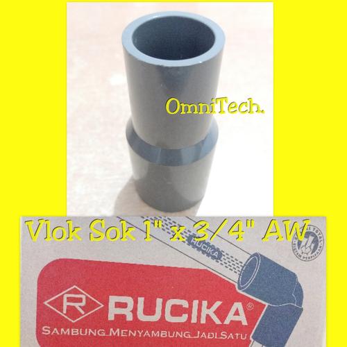 Jual Reducer Vlok Sock Sok PVC Rucika 1x3/4 AW 1" x 3/4" - Kab ...