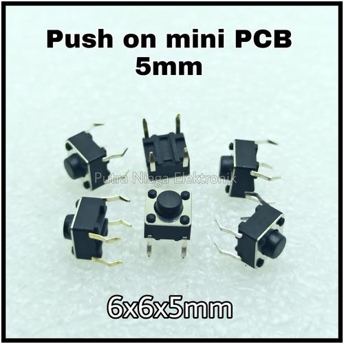 Jual Push on 4p mini PCB 6x6x5 / Tact switch Tombol Reset 4pin Tinggi ...