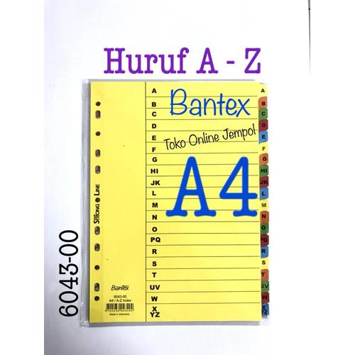 Jual A4 Huruf A-Z File Divider 6043-00 Bantex Karton Pembatas Map ...