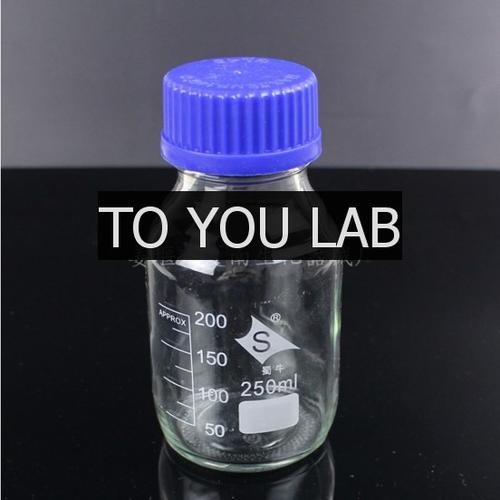 Jual GLASS REAGENT BOTTLE BLUE CAP BOTOL SAMPLE TUTUP BIRU KACA 250ML ...