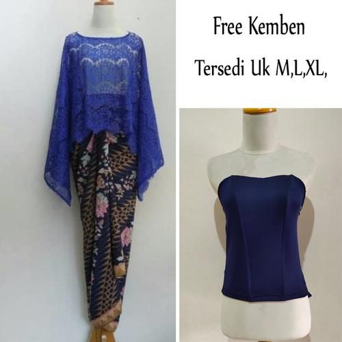 Jual stelan kebaya brukat gyumi kombi rok lilit jumbo batik wanita ...