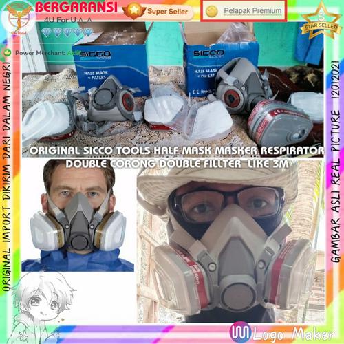 Jual ORIGINAL SICCO TOOLS HALF MASK MASKER RESPIRATOR DOUBLE CORONG ...