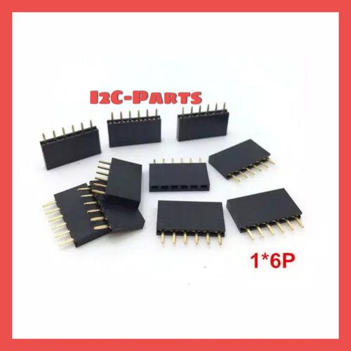 Jual Header Female 1x6 Pin p 6P 2.54mm Single Row Lurus 1x6p 1 x 6 pcb ...