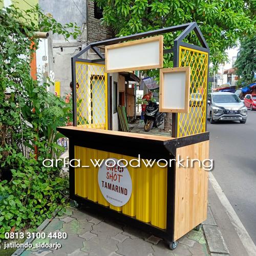 Jual Nota Kwitansi Booth Rombong Gerobak Besi Kombinasi Kayu Semi ...
