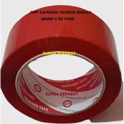 Jual Lakban plastik Daimaru warna merah 100M panjang solatip isolasi ...