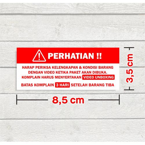 Jual Sticker Perhatian Video Unboxing Stiker Label Pengiriman 8,5 (100 ...