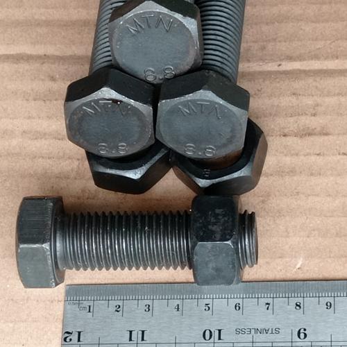 Jual BAUT BAJA M20 X 65 / BAUT MUR HTB 8.8 M20X65 FULL DRAT KUNCI 30 ...