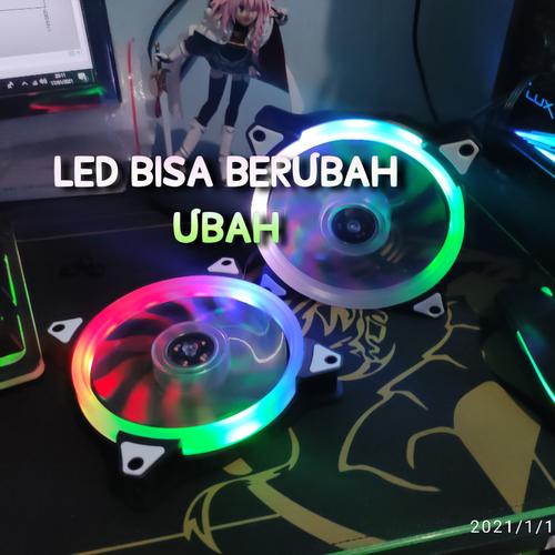 Jual Fan RGB 12cm 120mm Mode auto berubah ubah rgb case pc komputer ...