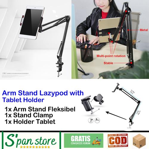 Jual Stand Meja Overhead Braket Tablet HOLDER Tablet, IPAD, DLL ...