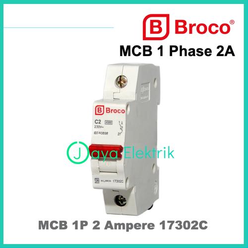 Jual MCB BROCO 2A 1P Pemutus Arus 1 Phase 2 Ampere SNI (HARGA GROSIR ...