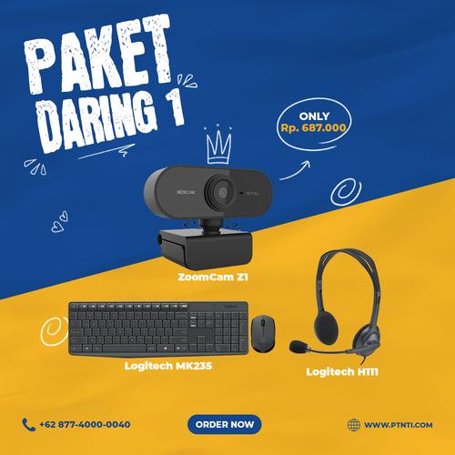 Jual PAKET DARING 1 MK 235 Logitech, Headset H111 Logitech+ Zoom Cam ...