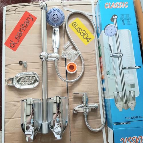 Jual hand shower tiang / shower mandi tiang / tempat sabun / shower ...