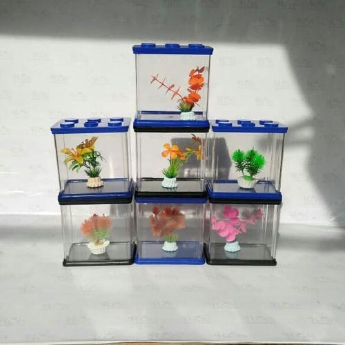Jual Aquarium cupang/ Aquarium lego/ Aquarium ikan mini - Hijau - Kota ...