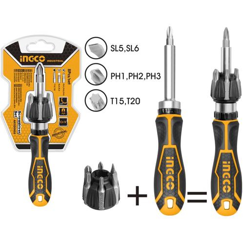 Jual Obeng Rachet Set 8 Mata Gagang Karet INGCO AKISD0808 - Jakarta ...