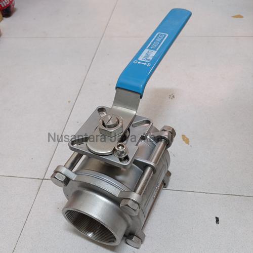 Jual Ball Valve 3pc Mounting Pad Actuator Stainless 316 1/2 " inchi ...