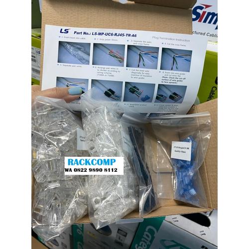 Jual LS CAT 6 RJ45 Modular Plug Connector Cat.6 Isi 100 Pcs Konektor ...