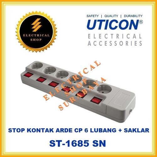 Jual UTICON STOP KONTAK ARDE CP 6 LUBANG + SAKLAR ST-1685 SN (GROSIR ...