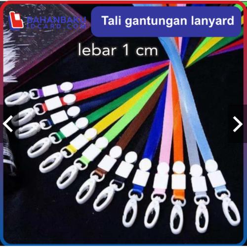 Jual tali id card polos 1cm / lanyard idcard 1cm / pita kalung ...