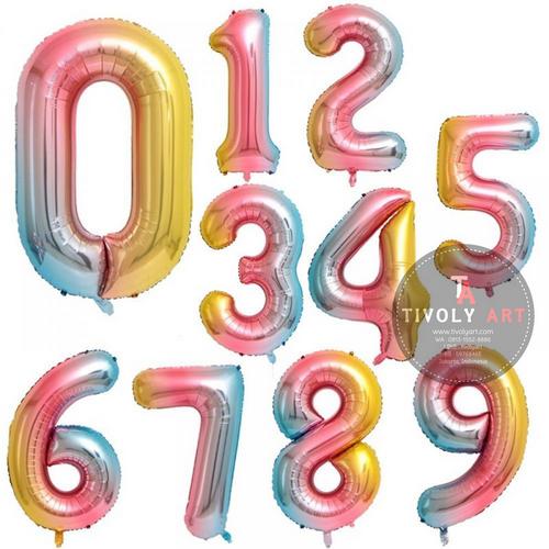 Jual Balon Angka Jumbo RAINBOW 80 Cm / Balon Angka / Balon Angka ...