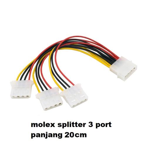 Jual Kabel power 4 pin molex splitter to molex 3 port - Kota Semarang ...